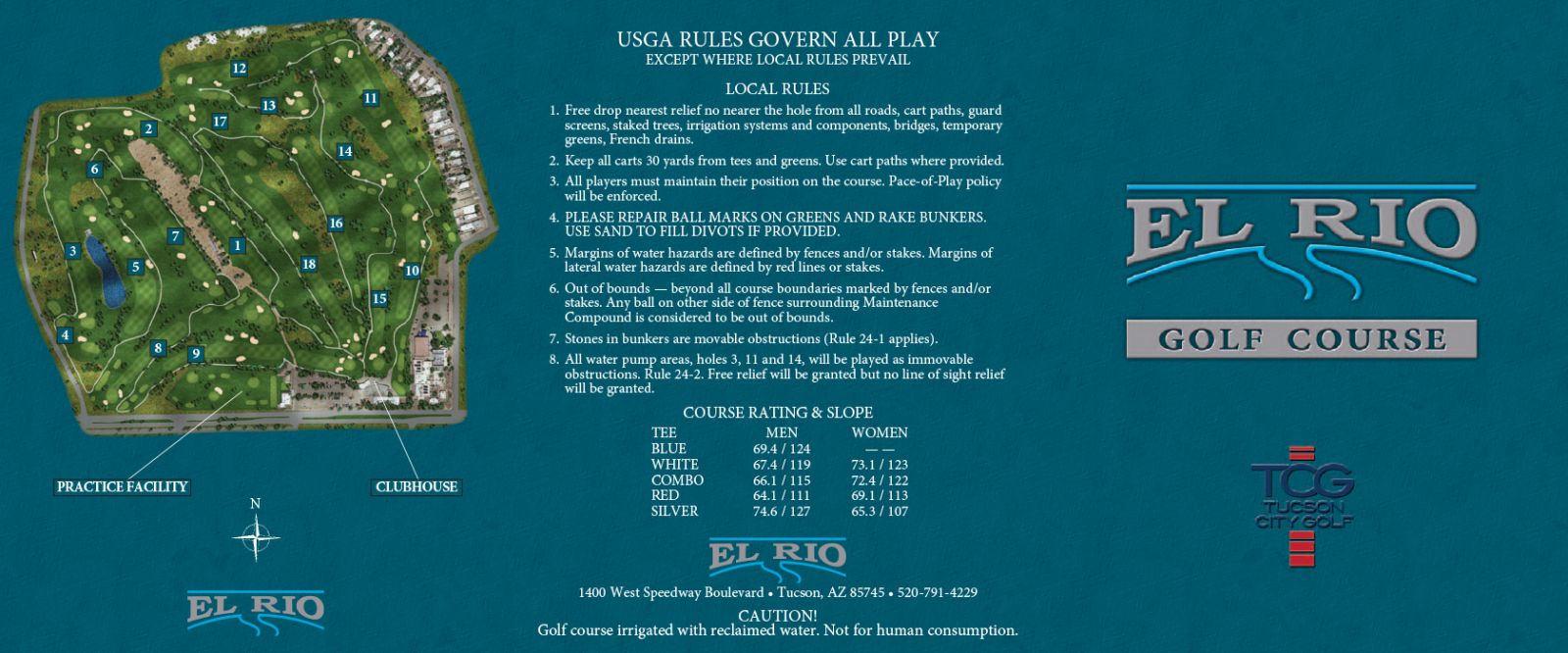 El Rio Scorecard - Tucson City Golf